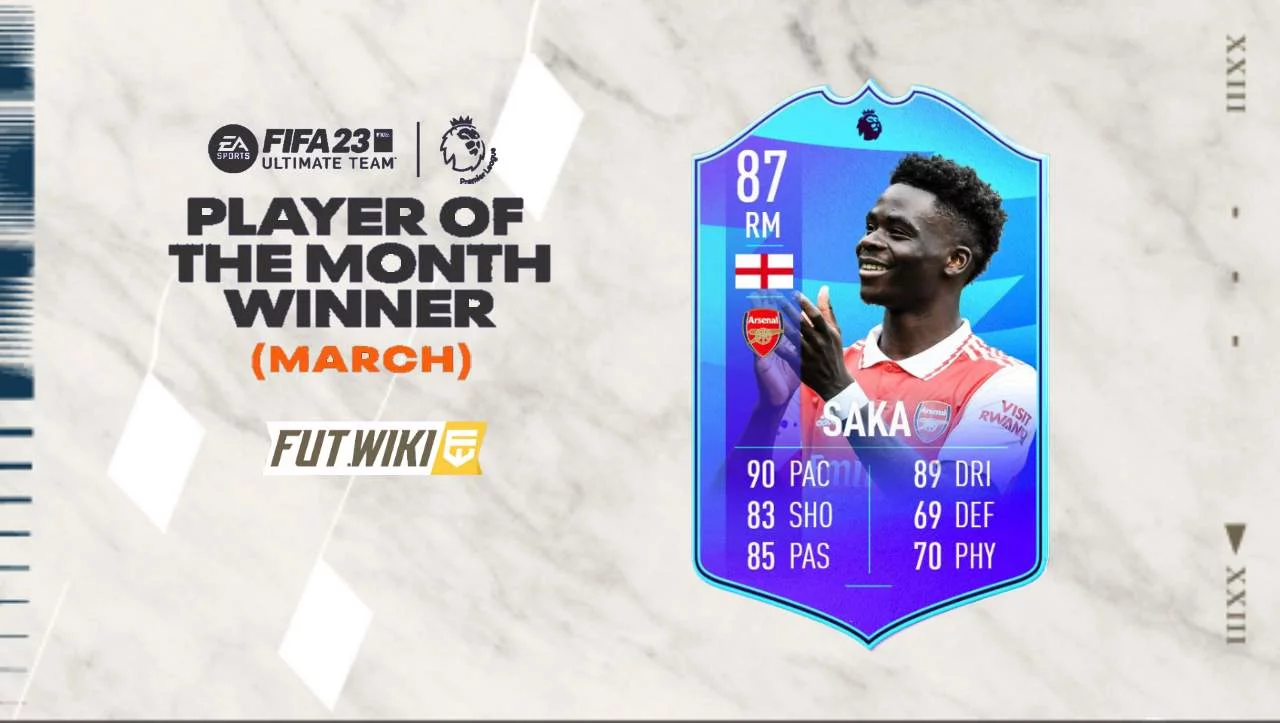 Bukayo Saka is Premier League Player Of The Month (POTM) winner for ...
